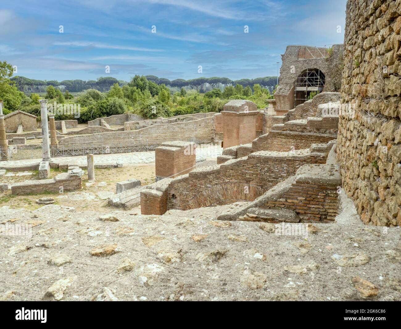 old ancient ostia archeological site ruins theater Stock Photo - Alamy