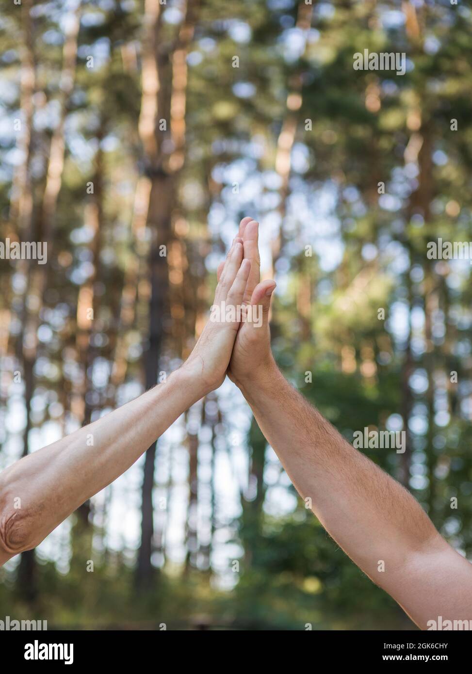 Solidarity unite people hands together community teamwork outdoor Stock ...
