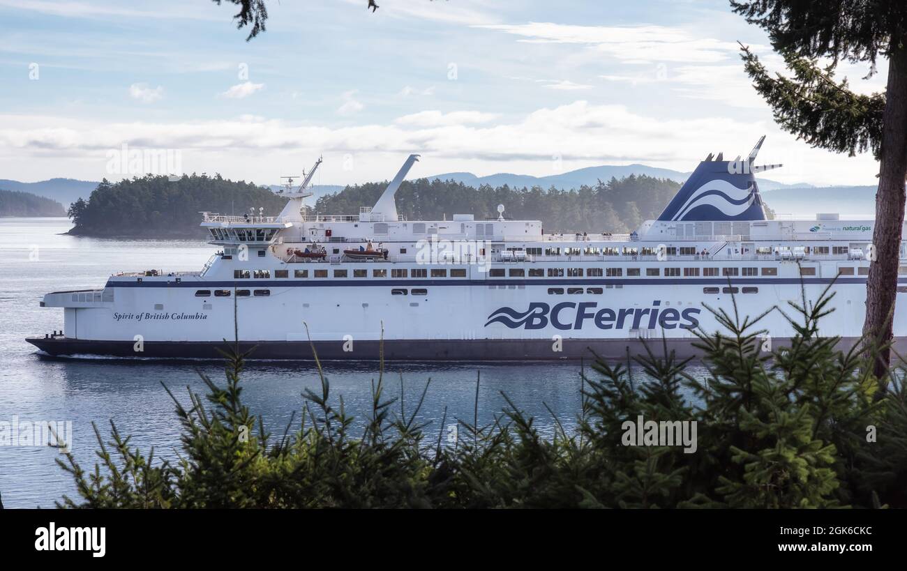 BC Ferries Boat Leaving to the Terminal in Swartz Bay Stock Photo - Alamy