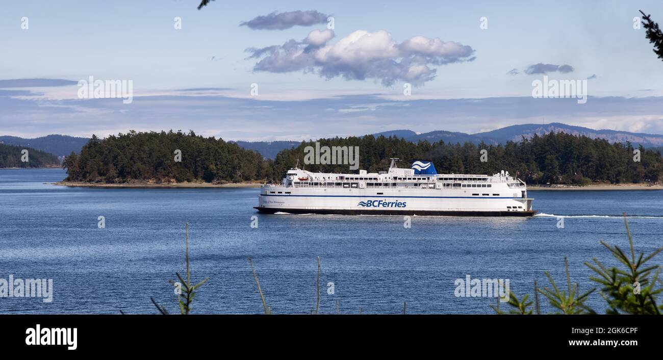 BC Ferries Boat Leaving the Terminal in Swartz Bay Stock Photo - Alamy