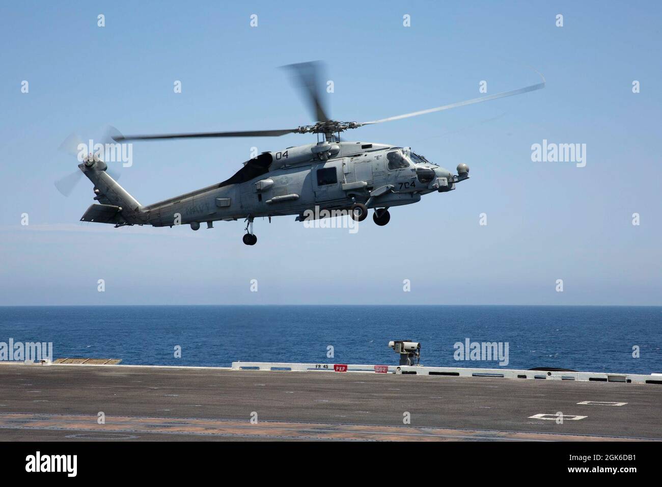 PACIFIC OCEAN (Aug. 14, 2021) An MH-60R Sea Hawk helicopter, assigned ...