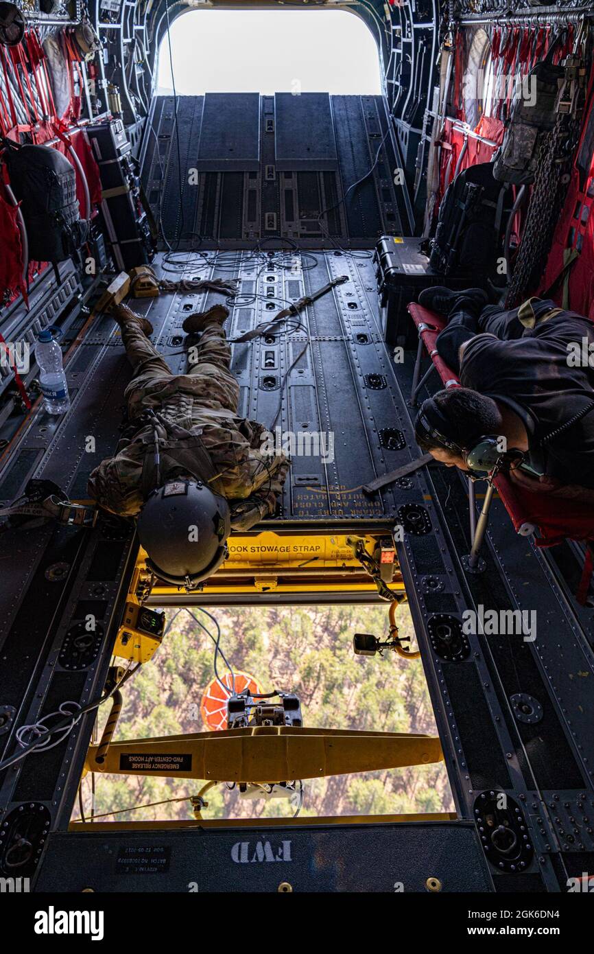 U.S. Army crew chief Pvt. Austin Custer, assigned to Bravo Company, 1st ...