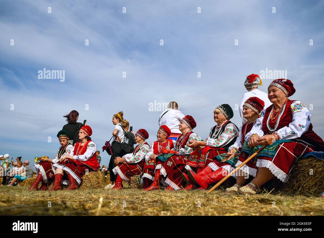 ZAPORIZHZHIA REGION, UKRAINE - SEPTEMBER 11, 2021 - Women in ...