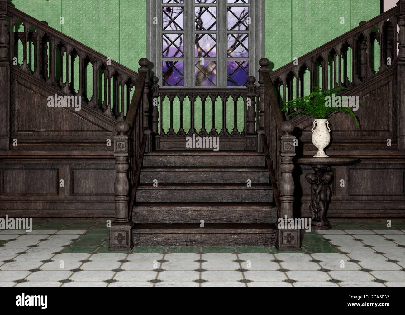 3D rendering of a gothic entrance Stock Photo - Alamy