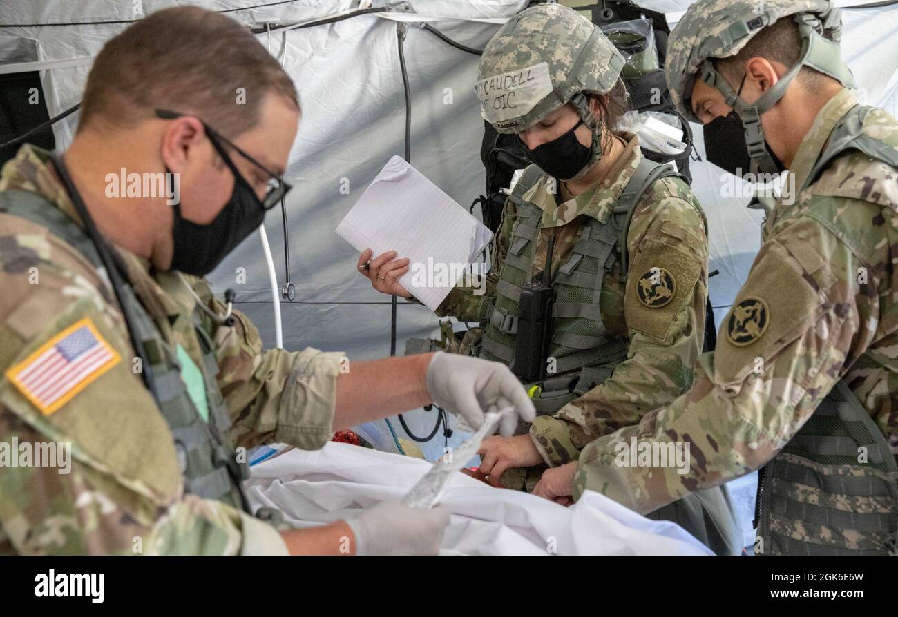 U.S. Army Reserve Soldiers from the 348th Field Hospital evaluate ...