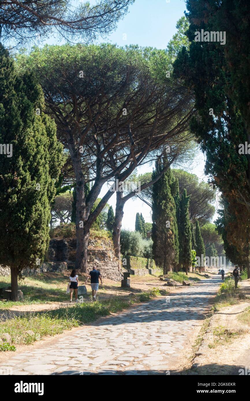 Ancient Appian Way in Rome,Italy Stock Photo - Alamy