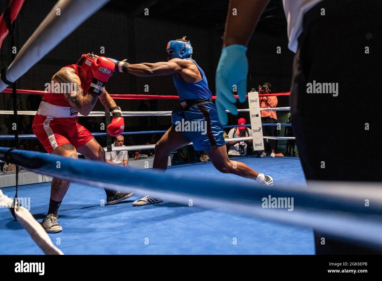 U.S. Army Sgt. Elijah Wilson (Red Fighter) and Staff Sgt. Prince McLean ...