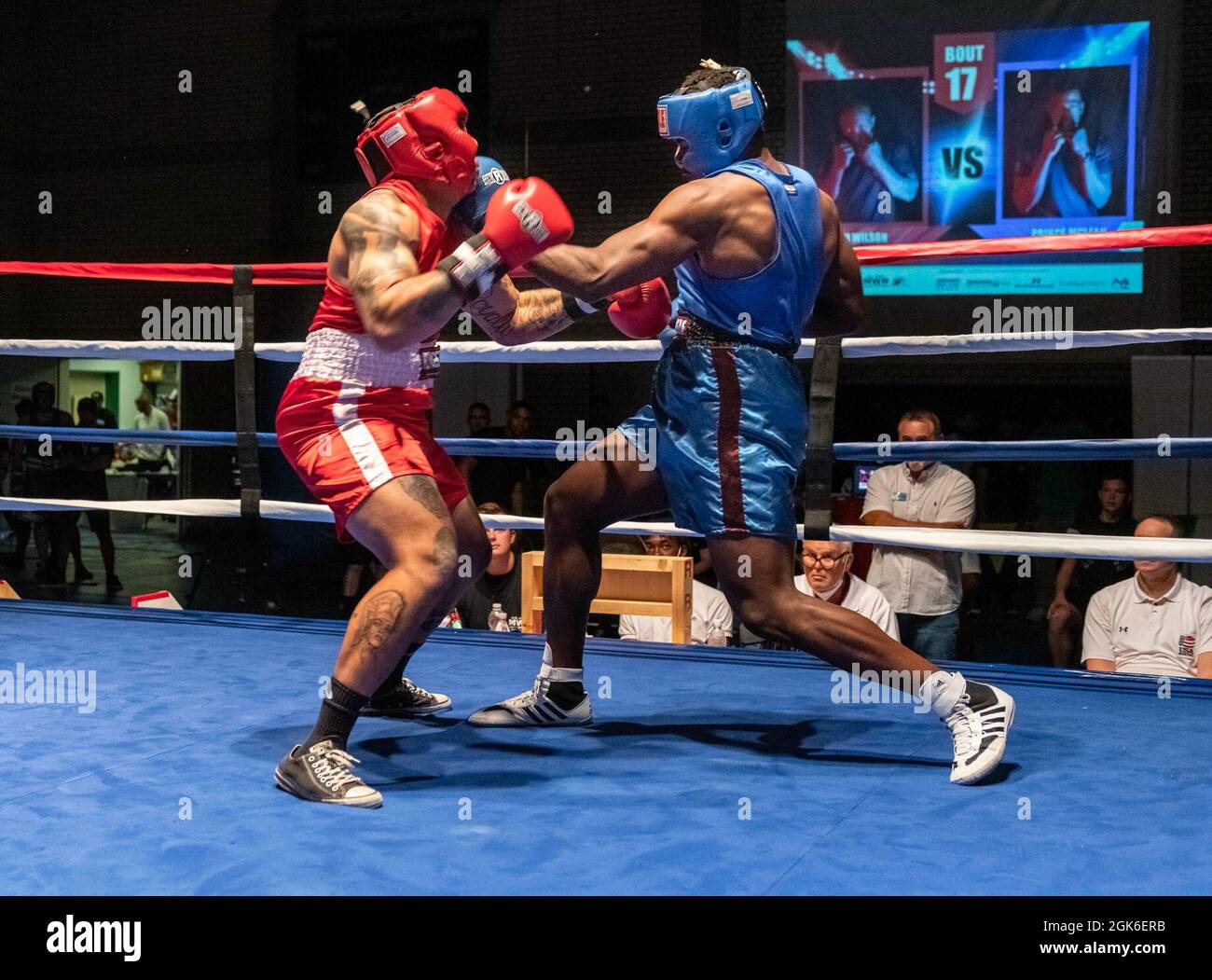 U.S. Army Sgt. Elijah Wilson (Red Fighter) and Staff Sgt. Prince McLean ...