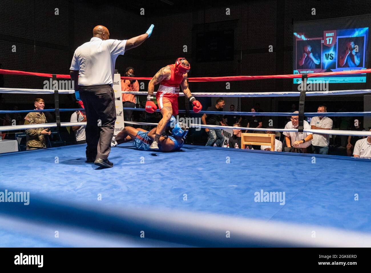 U.S. Army Sgt. Elijah Wilson (Red Fighter) and Staff Sgt. Prince McLean ...