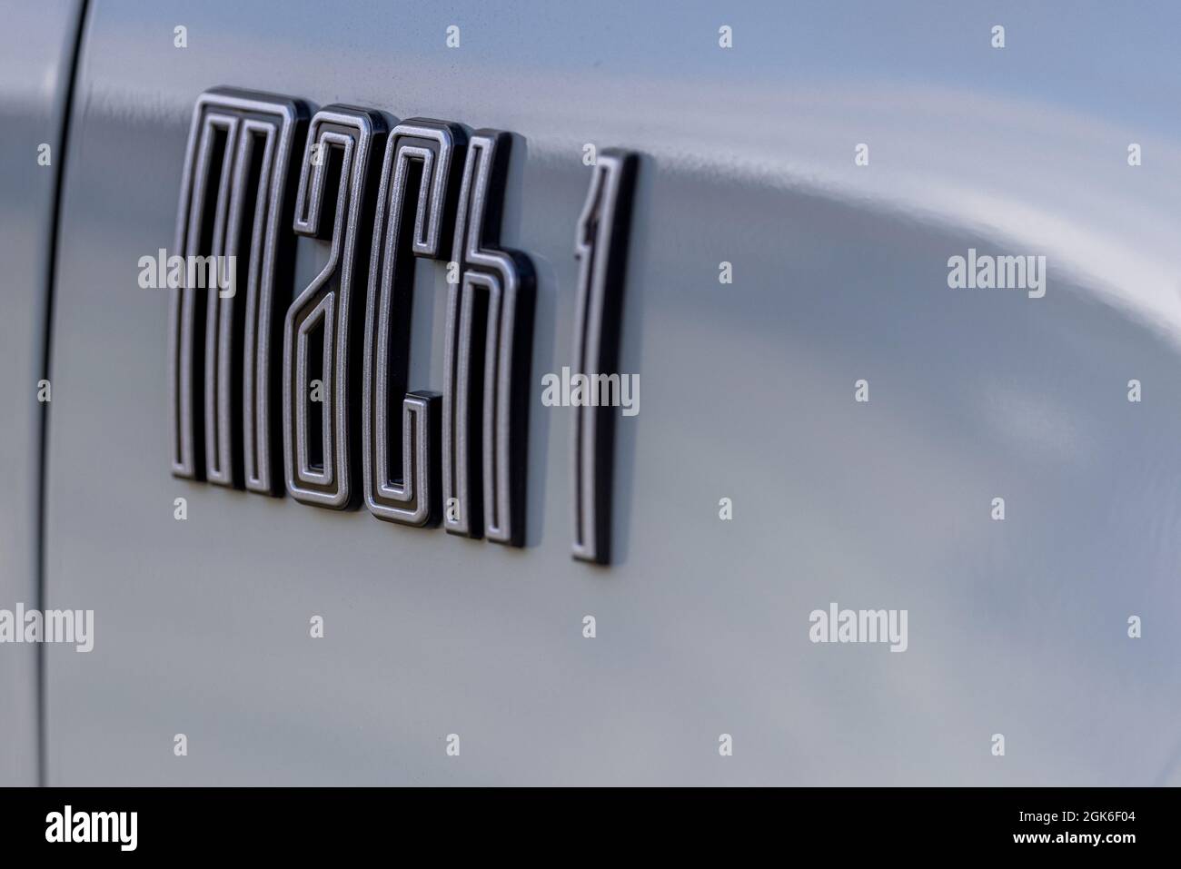 Ford Mustang Mach 1 badge Stock Photo - Alamy