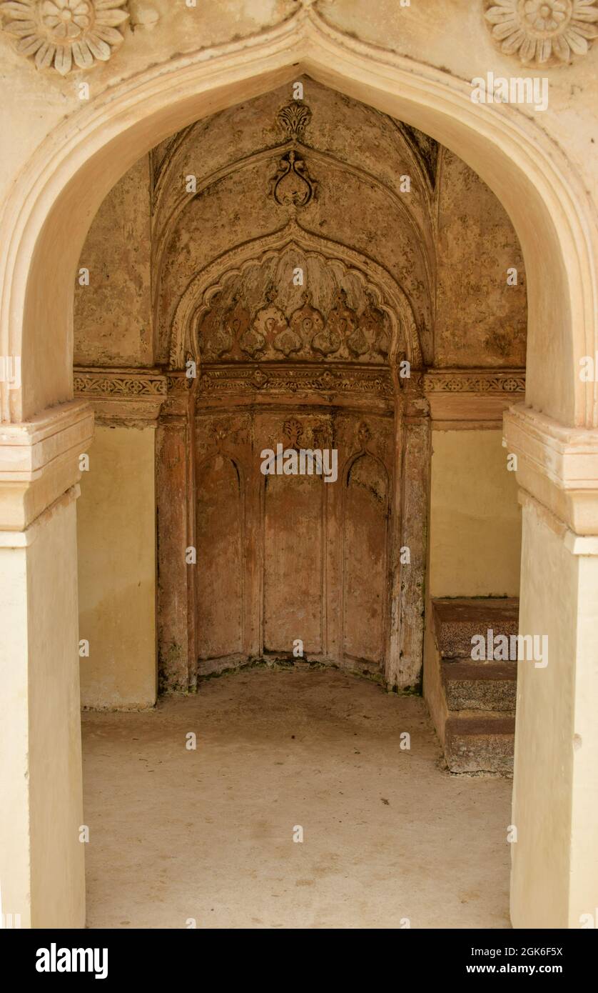 Old Islamic Architectural art of Minaret at old Ruined Mosque Masjid ...