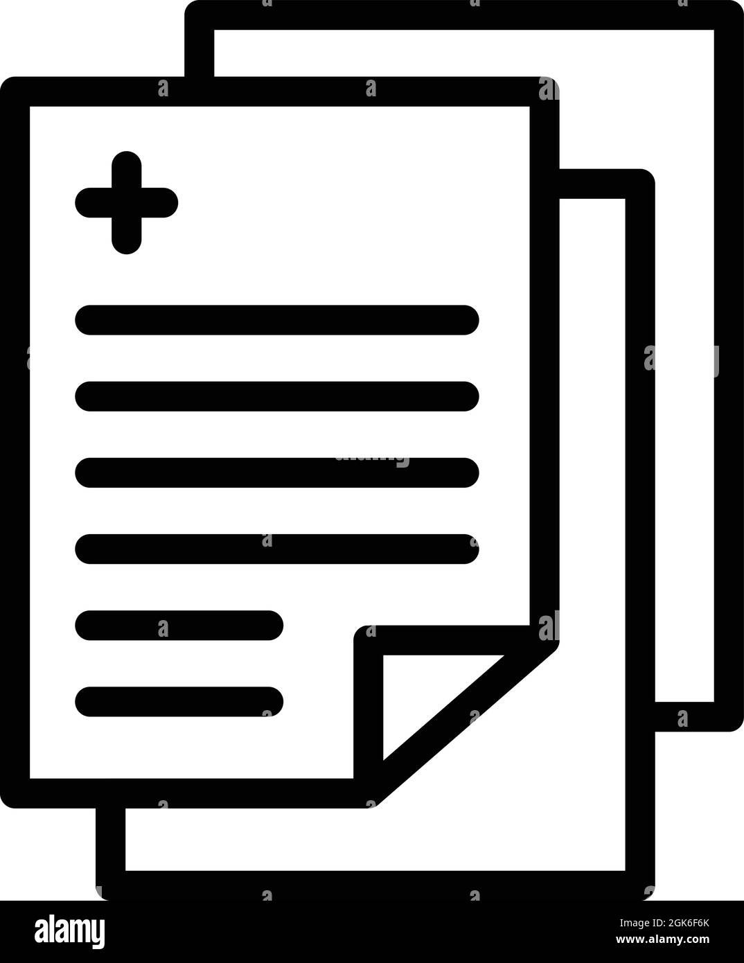 Patient file icon outline vector. Medical data. Health profile Stock ...