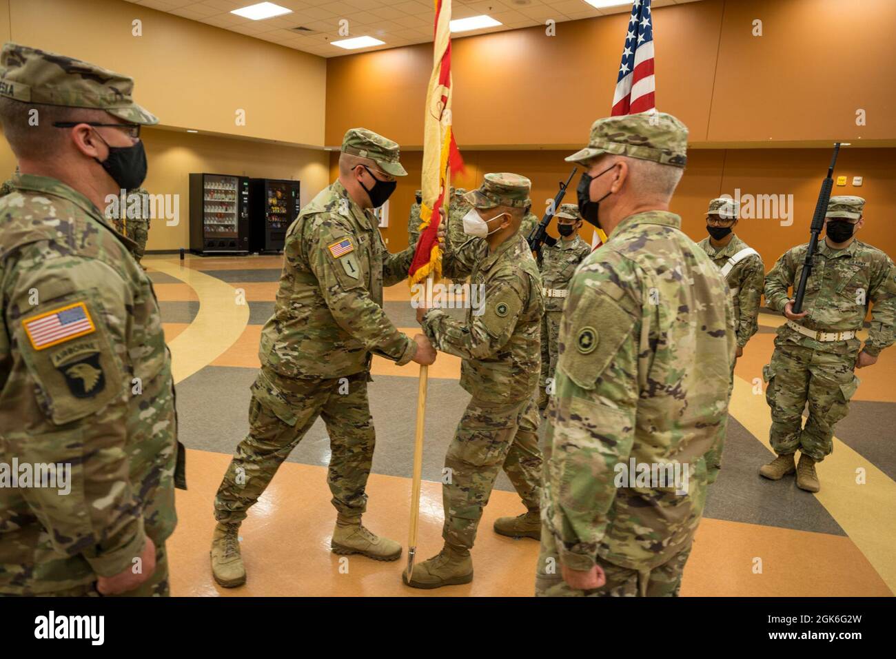 Passing the colors from one commander to another represents the passing ...