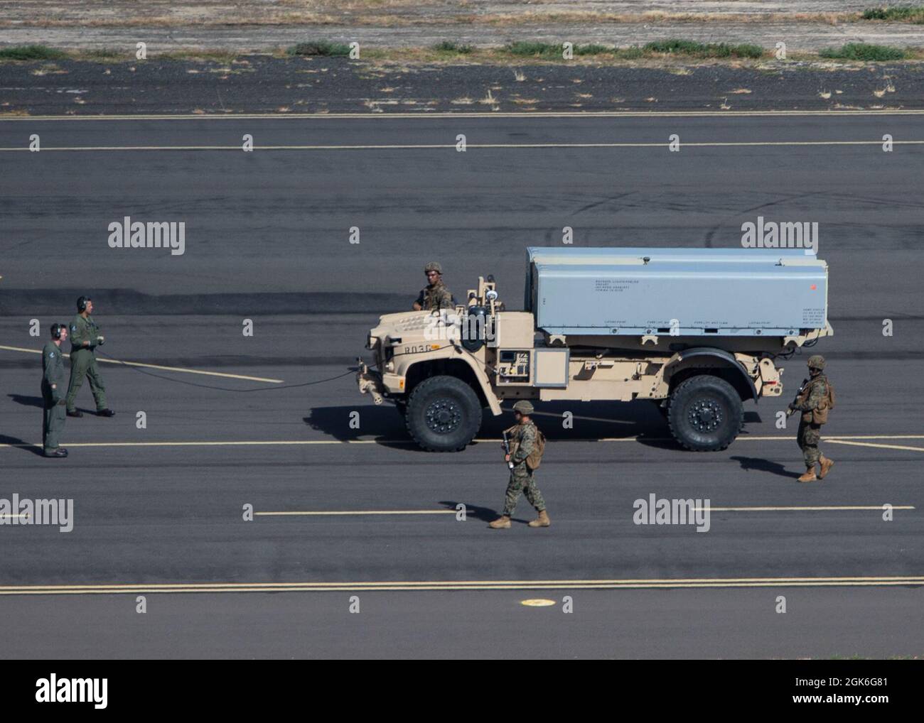 Artillery Marines from 1st Battalion, 12th Marines provide security as ...