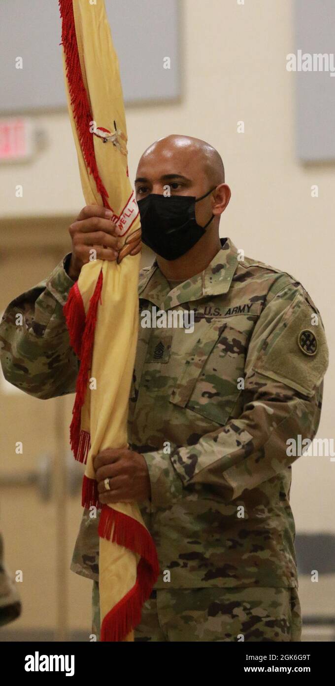 U.S. Army Reserve Sgt. Maj. Ramiro Barajas Jr. holds the 319th Combat ...