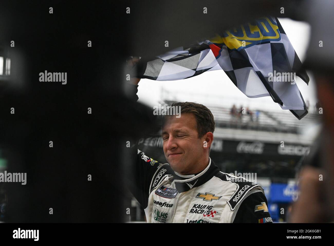 A.J. Allmendinger, Kaulig Racing #16, celebrates his victory at the ...