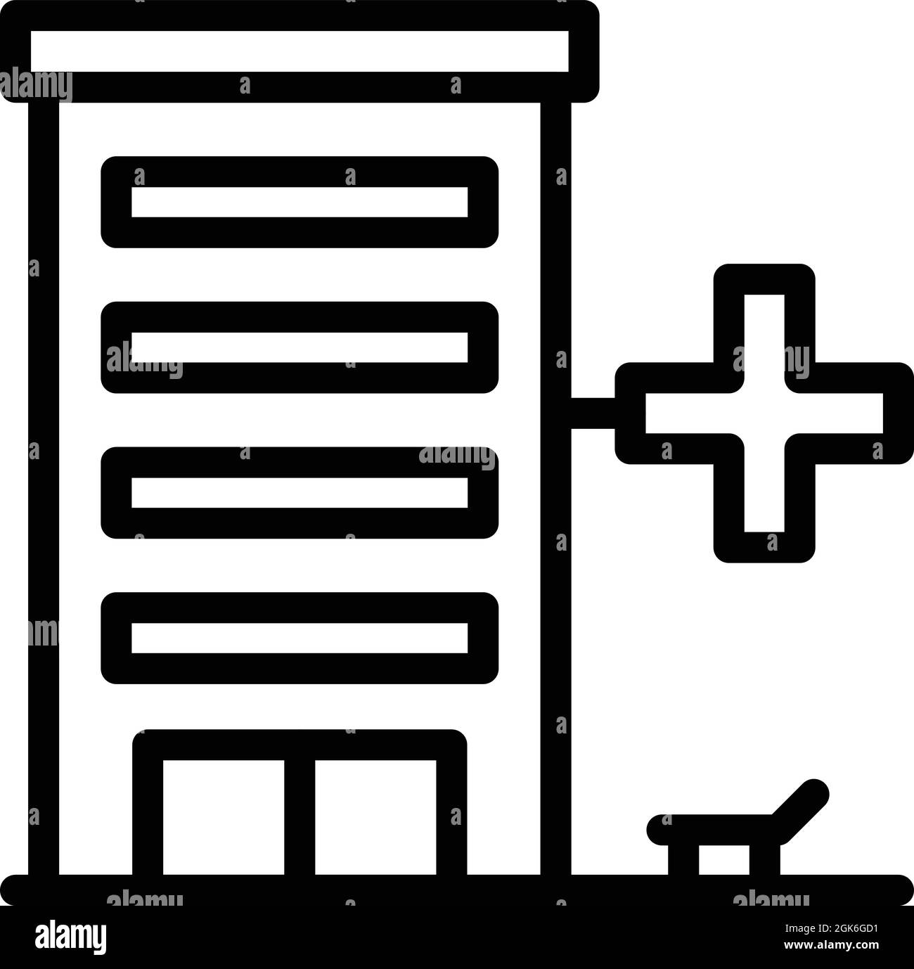 Medical building icon outline vector. Clinic hospital. Healthcare ...