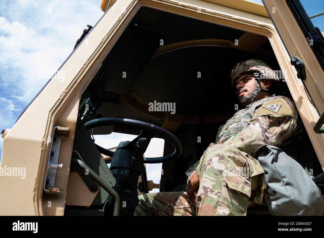 U.S. Army Sgt. Fernando Langual, a motor transport operator assigned to ...
