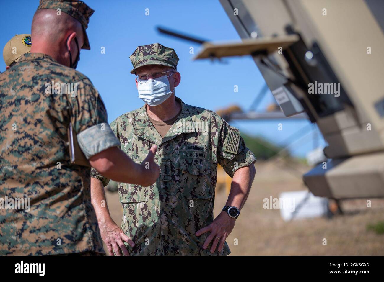 Chief of Naval Operations Adm. Michael Gilday talks to U.S. Marines ...