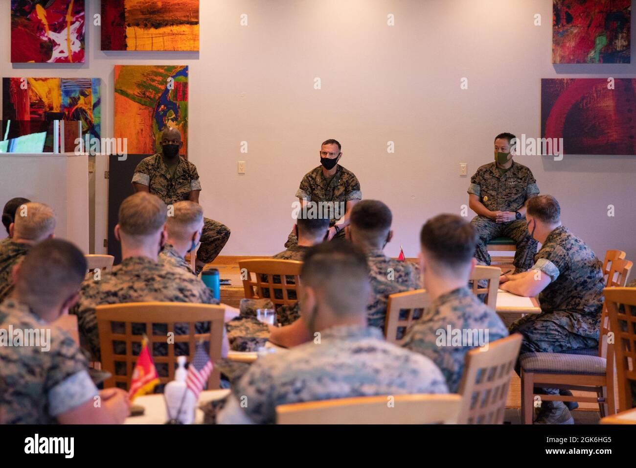 U.S. Marine Corps Brig. Gen. Brian N. Wolford, center, commanding ...