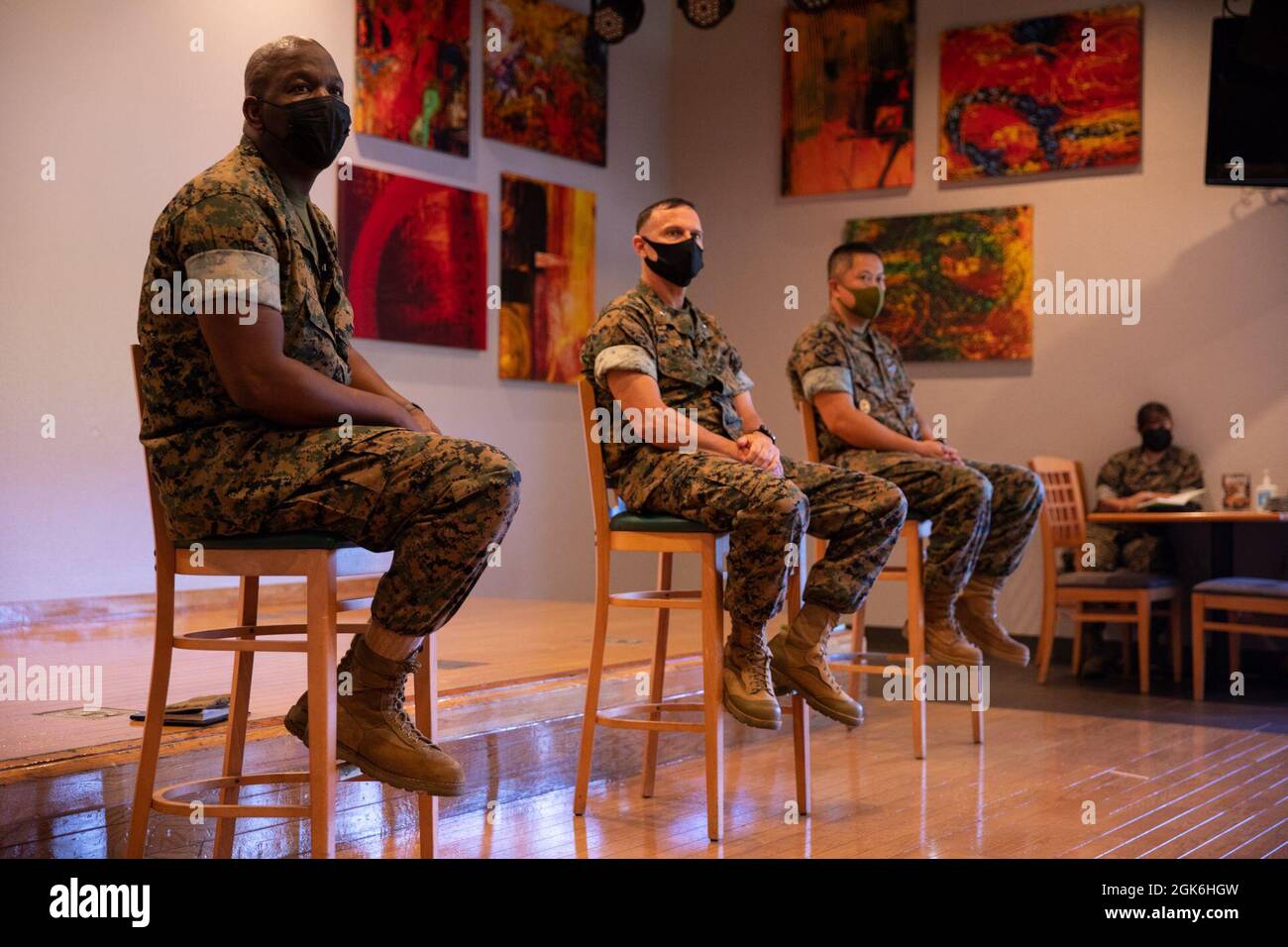 U.S. Marine Corps Brig. Gen. Brian N. Wolford, center, commanding ...