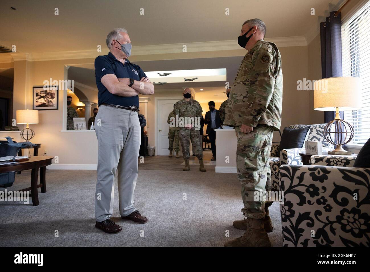 U.S. Air Force Col. Corey Simmons, right, 60th Air Mobility Commander ...
