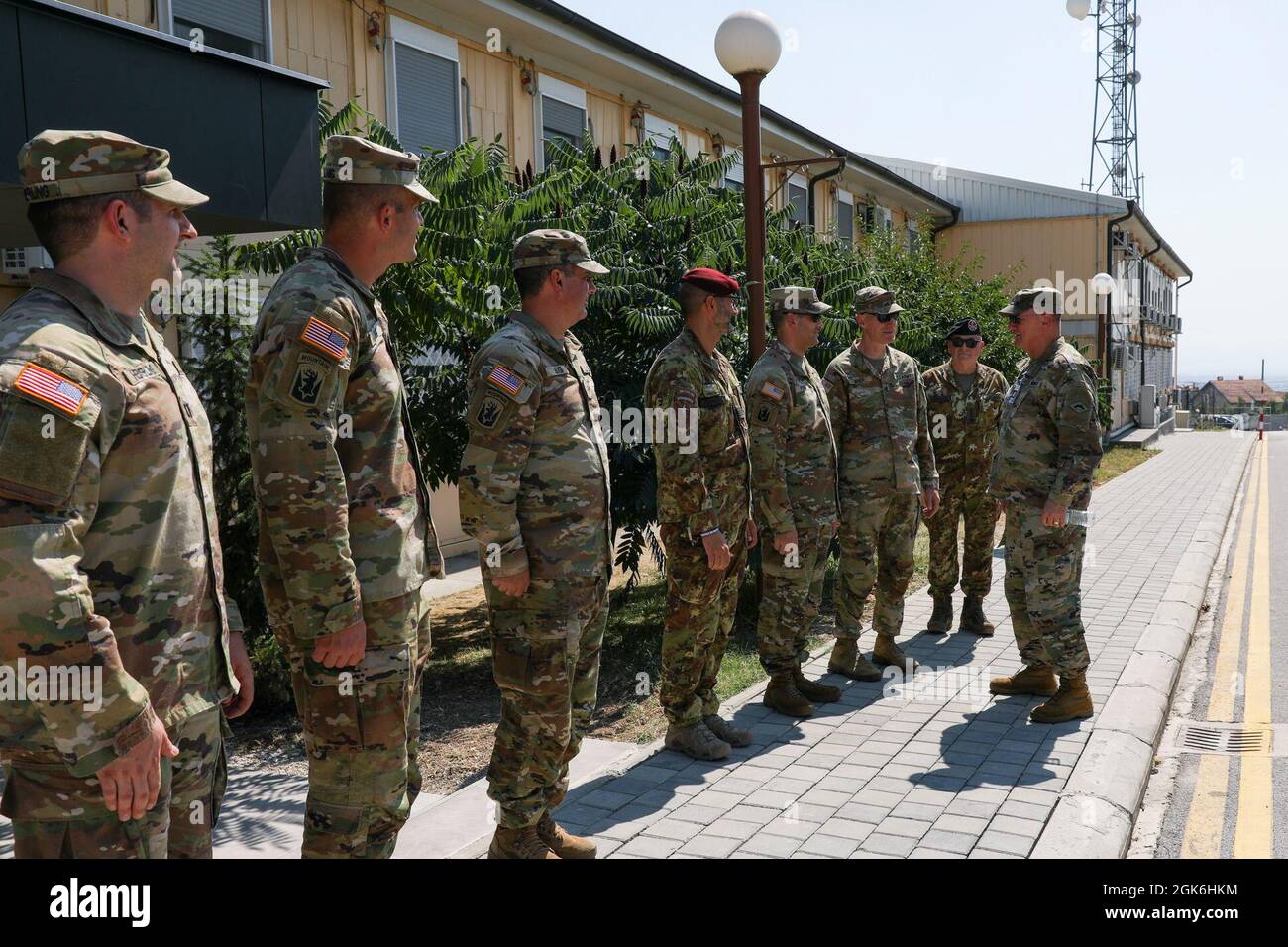Brig. Gen. Gregory Knight, Adjutant General of Vermont, is greeted by ...
