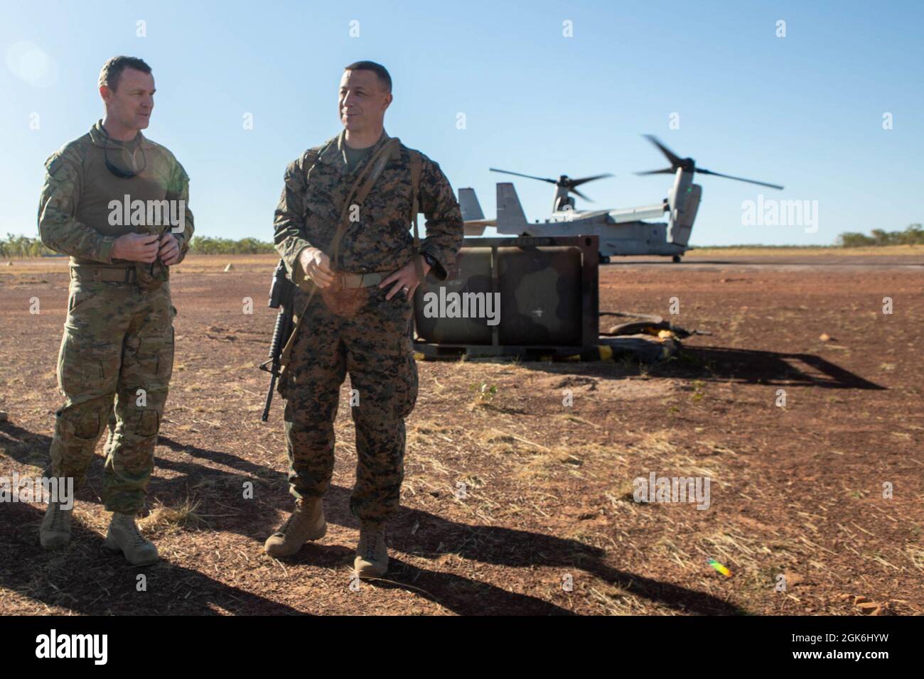 U.S. Marine Corps Col. David Banning, right, commanding officer of ...