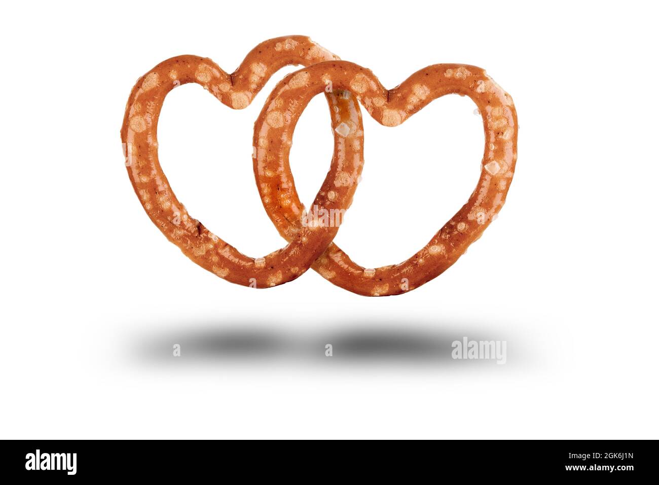 One pretzel food snack close up isolated on white background Stock ...
