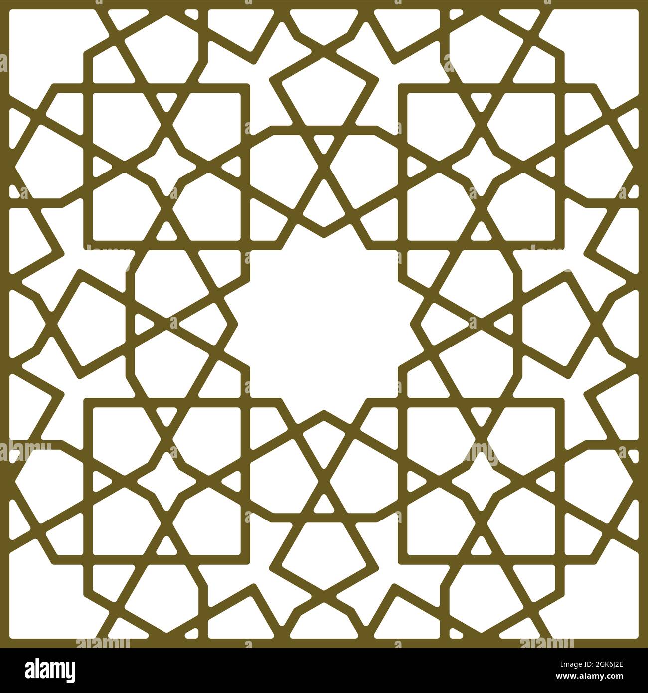 Seamless geometric ornament based on traditional islamic art.Brown ...