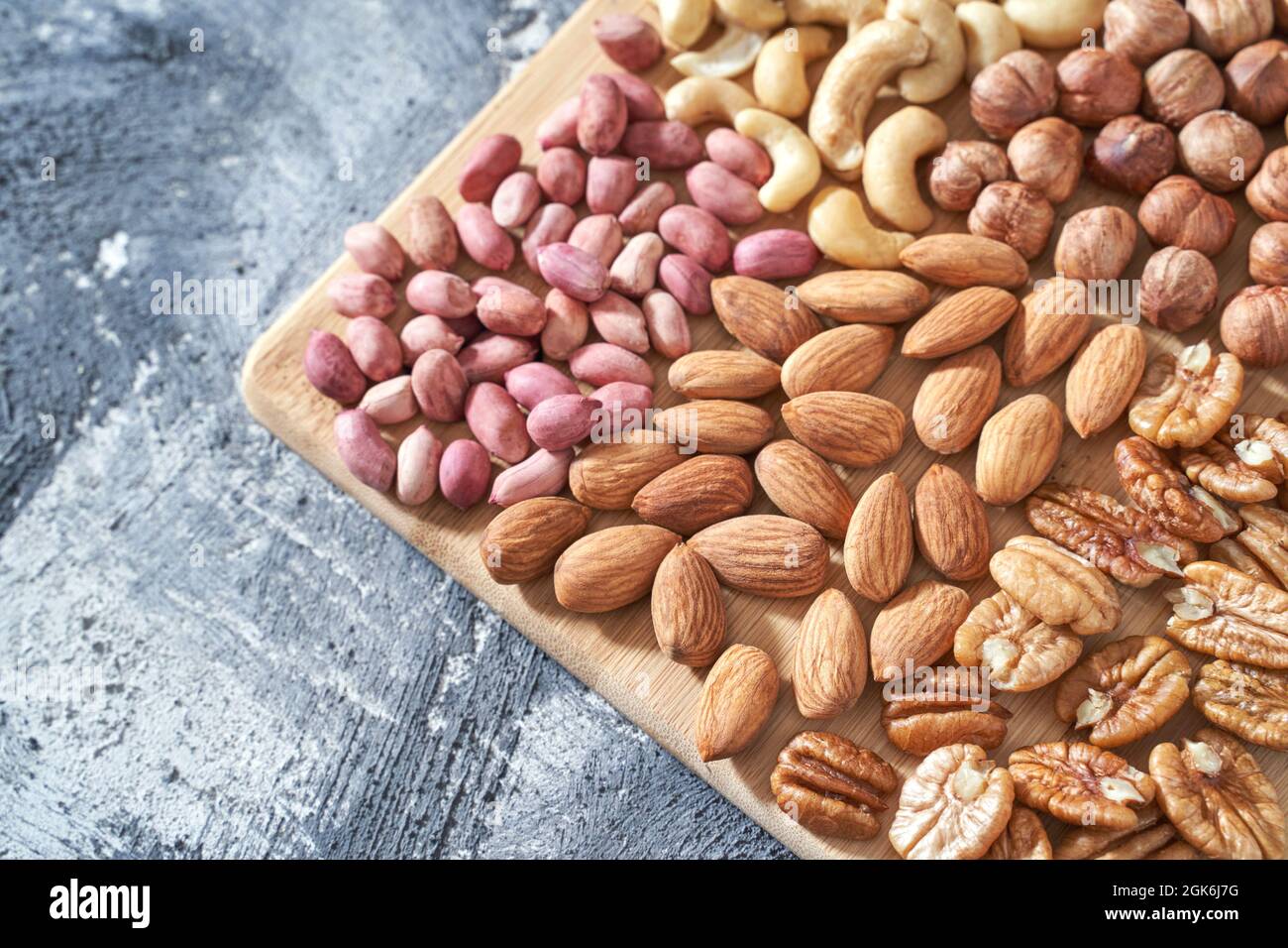Many different nuts. Assortment healthy snacks. Mediterranean fat diet ...