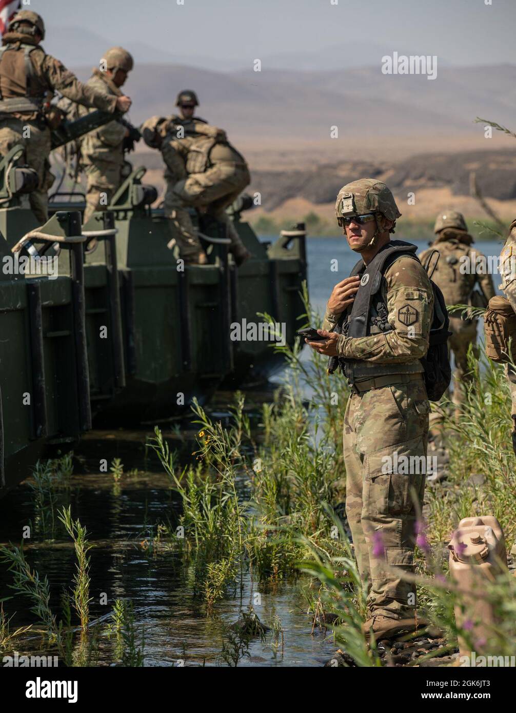 A U.S. Army soldier from the 301st Maneuver Brigade, from Joint Base ...