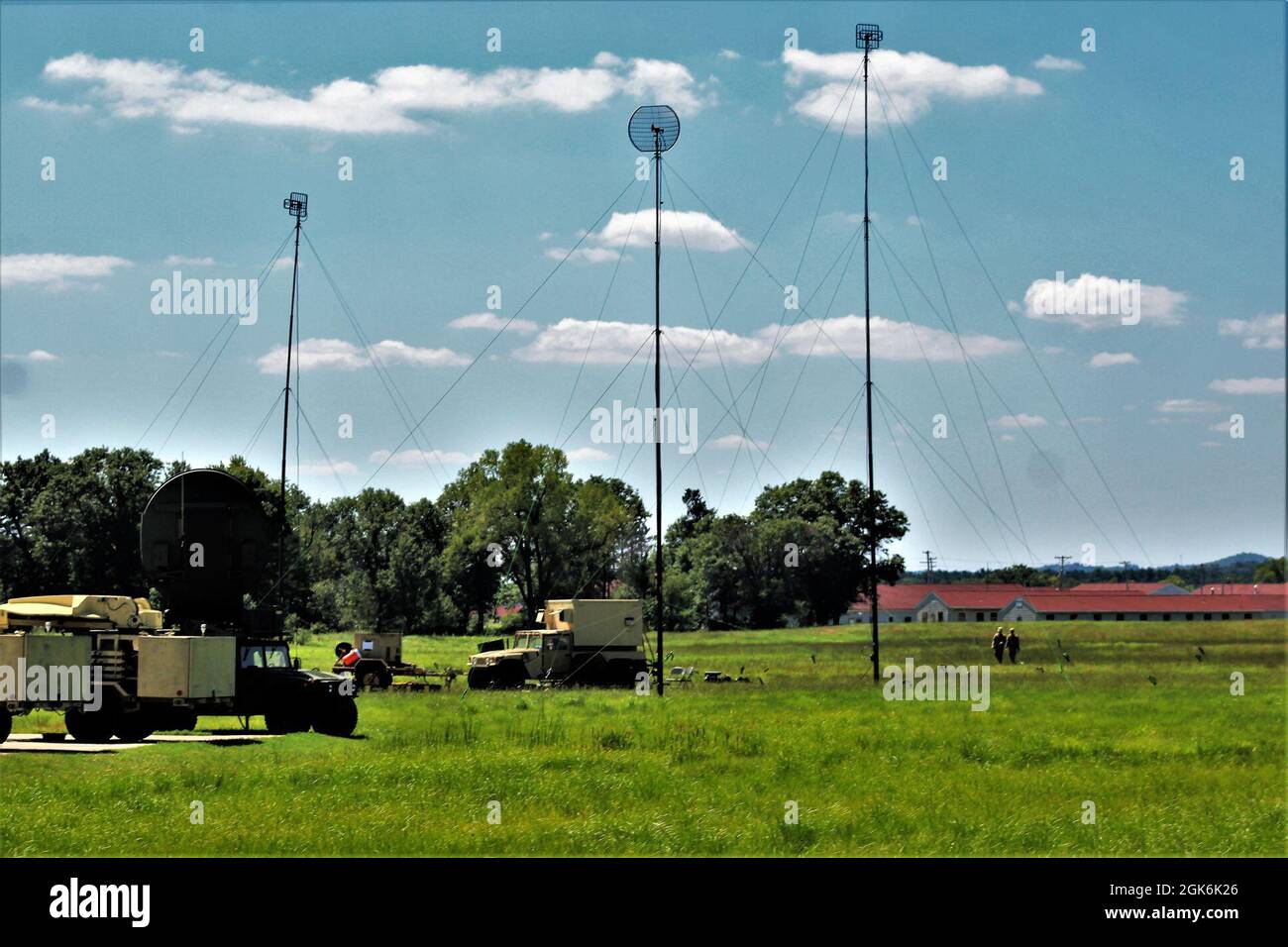 Army Signal Corps troops have an area of Fort McCoy, Wis., set up Aug ...