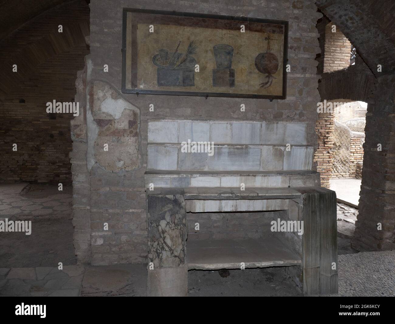 thermopolium old wine bar pub at old ancient ostia archeological site ...