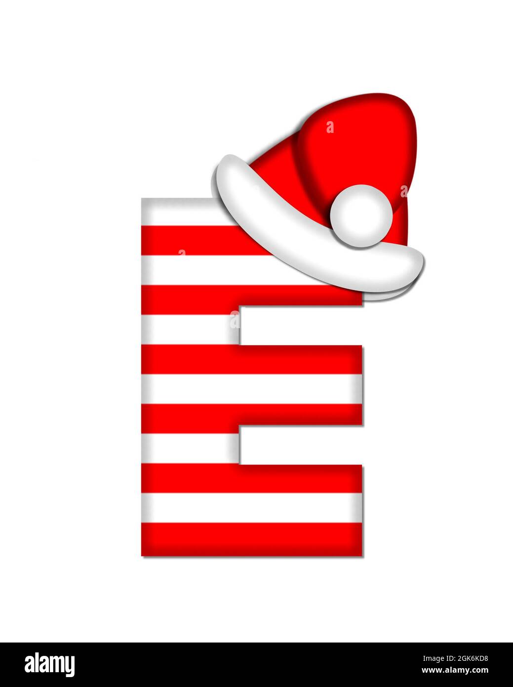 The letter E, in the alphabet set "Christmas Candy Cane," is red and ...
