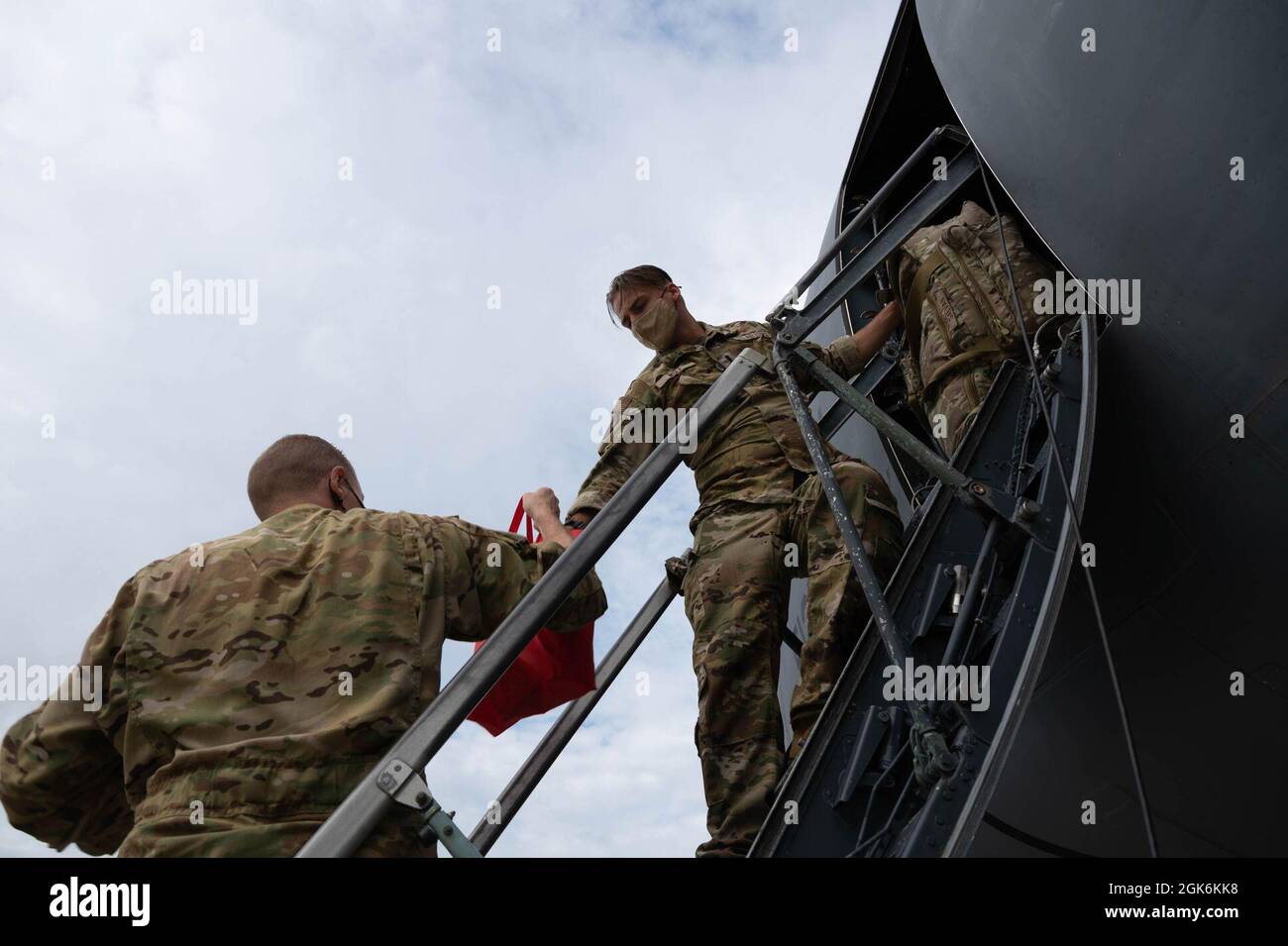 First Lt. Cole Wolf, right, and Maj. Zackery Williams, both 9th Airlift ...