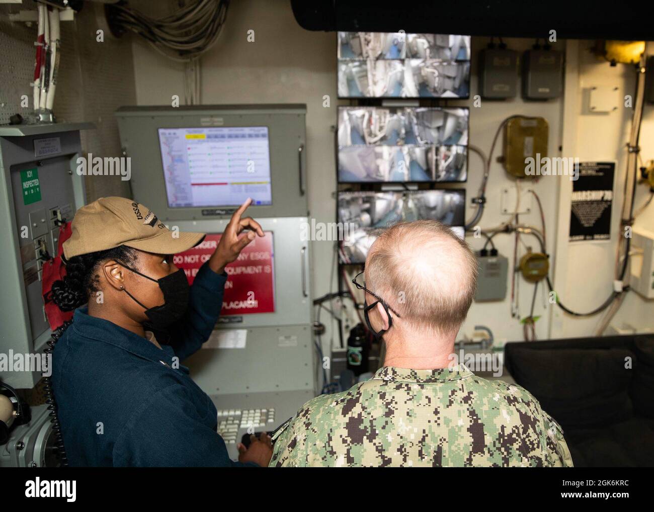 Vice Adm. Daryl Caudle, Commander, Submarine Forces (SUBFOR), right ...