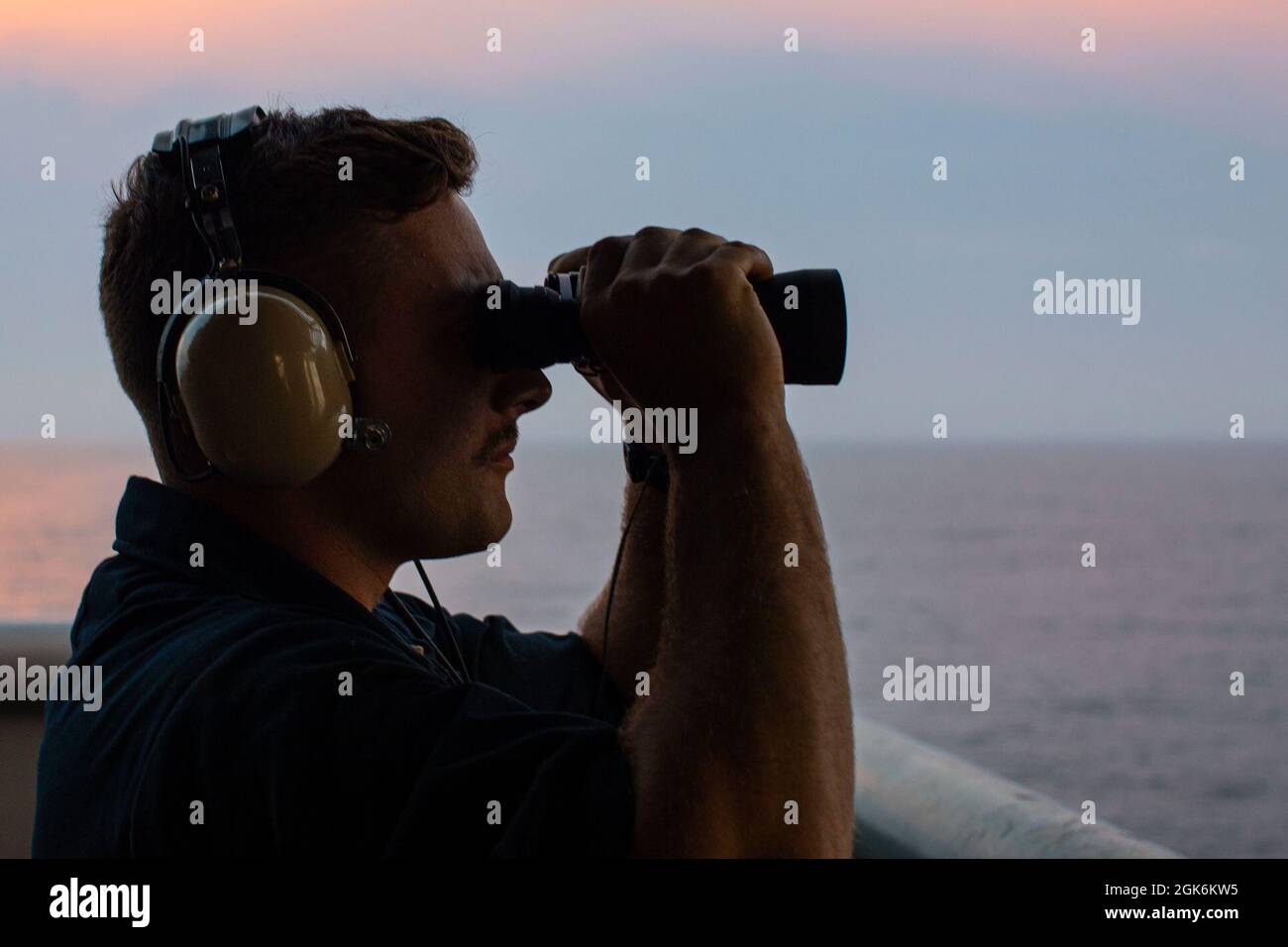PACIFIC OCEAN (Aug. 15, 2021) U.S. Navy Seaman Connor Moyer, a port-aft ...