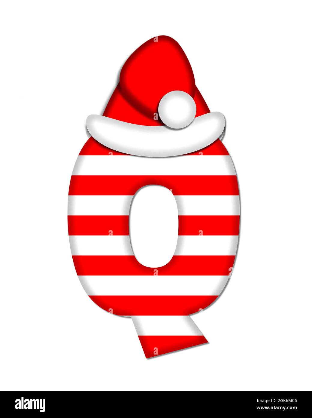 The letter Q, in the alphabet set "Christmas Candy Cane," is red and ...