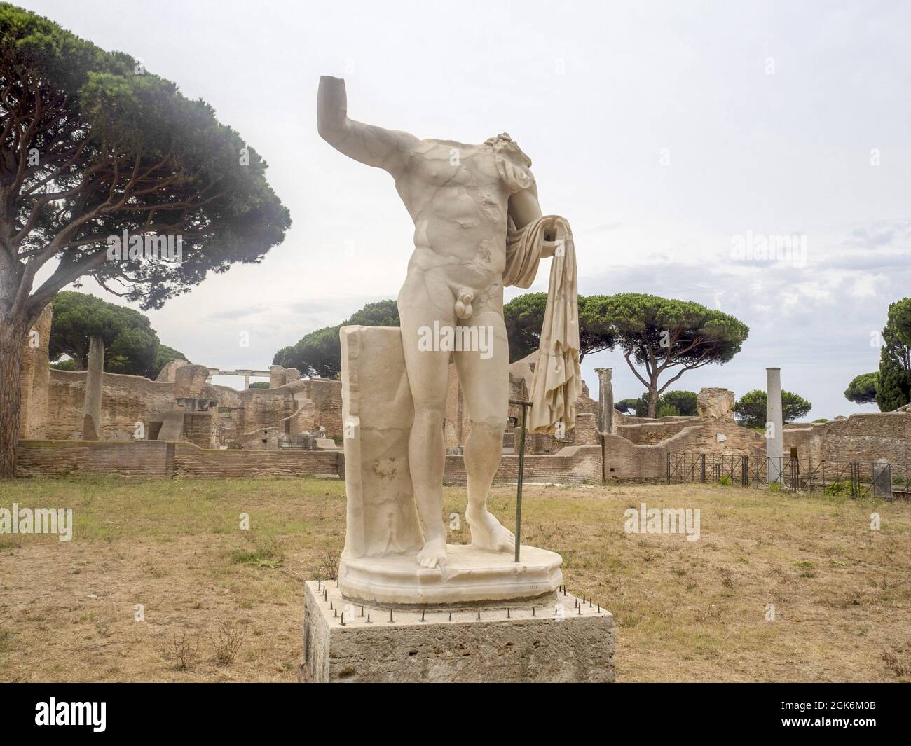 heroic statue old ancient ostia archeological site ruins Stock Photo ...