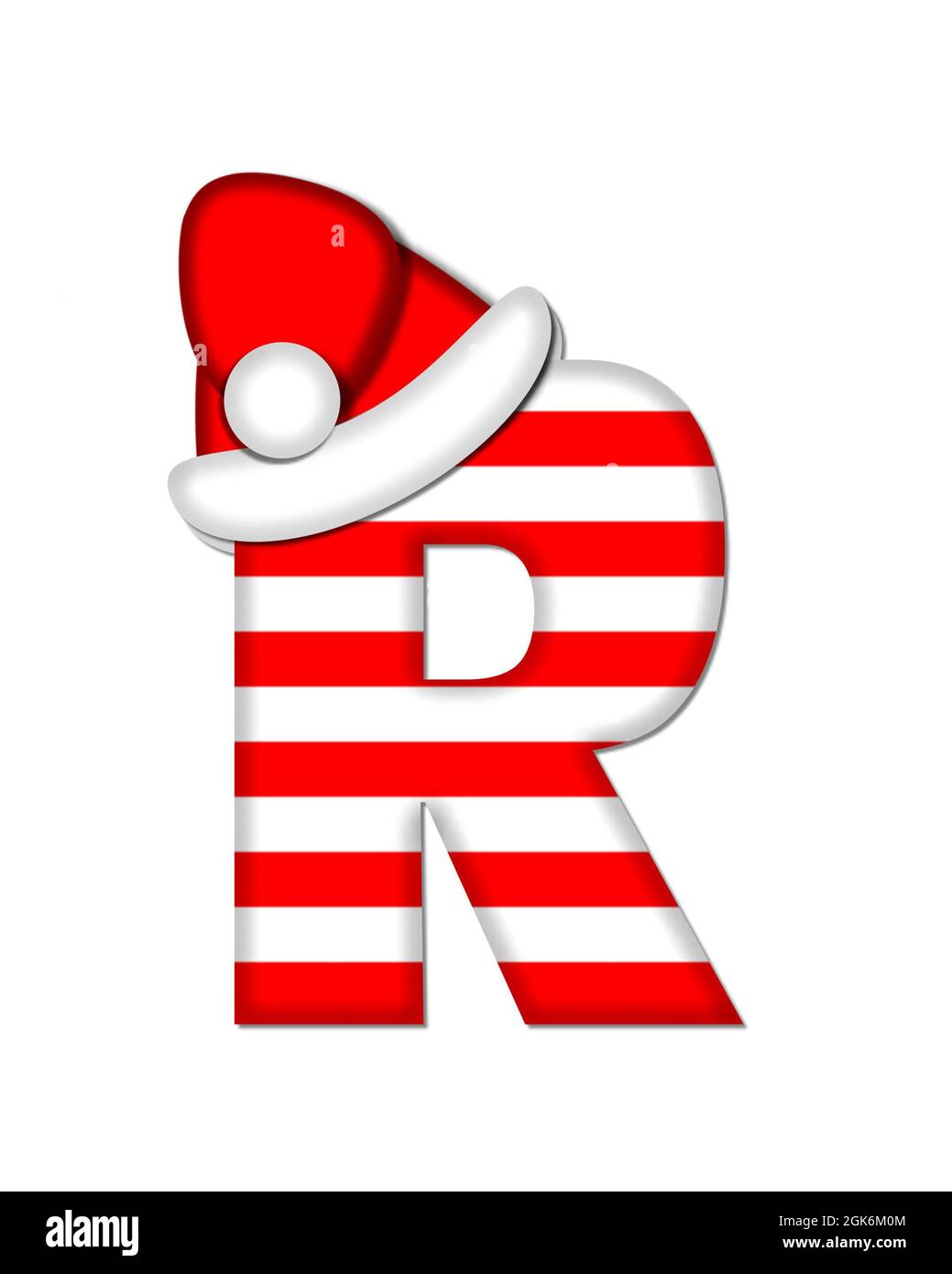 The letter R, in the alphabet set "Christmas Candy Cane," is red and ...