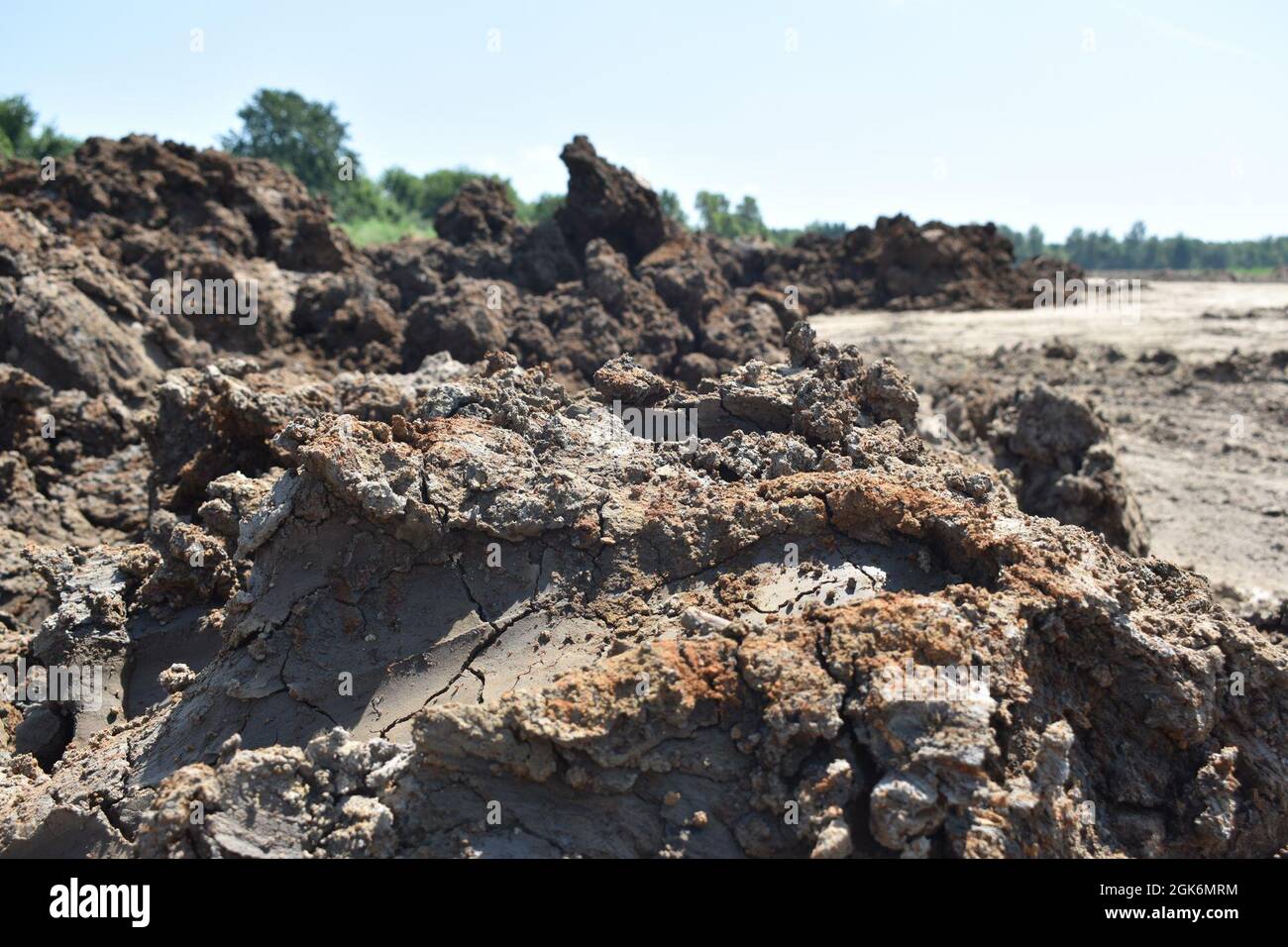 Mounds of ‘Borrow Material’ lay prepositioned at a worksite in Greene ...