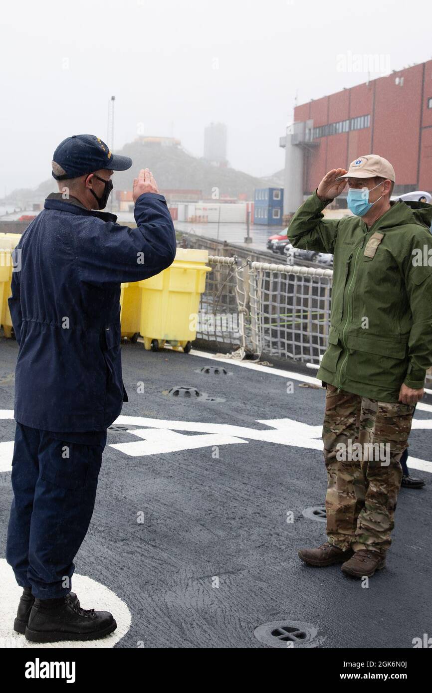 NUUK, Greenland -- (Aug. 17, 2021) Danish Rear Adm. Martin LaCour Andersen, the commanding ...