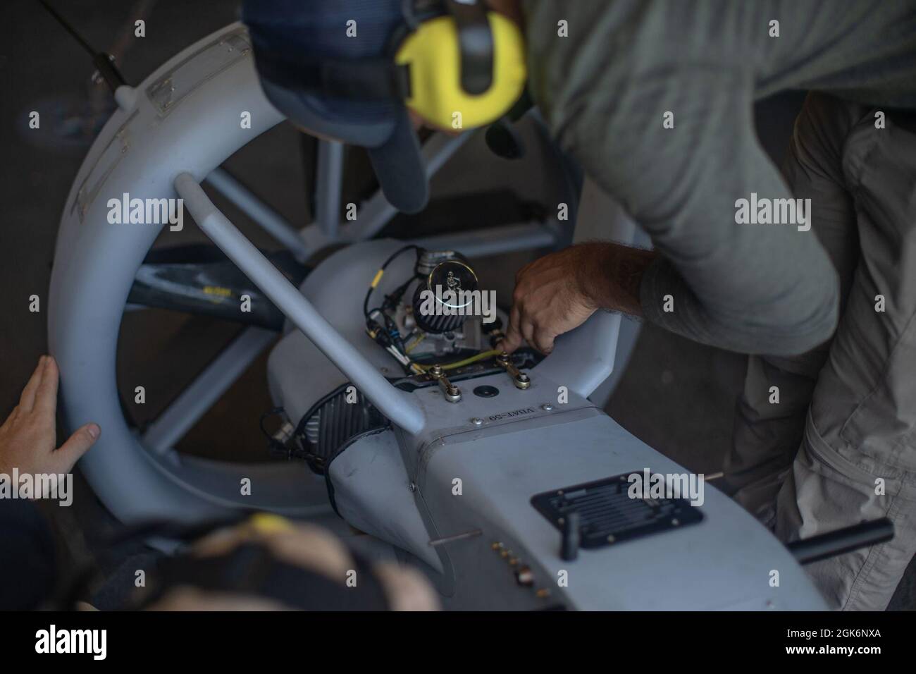 PACIFIC OCEAN (Aug. 17, 2021) An unmanned aerial vehicle operator ...