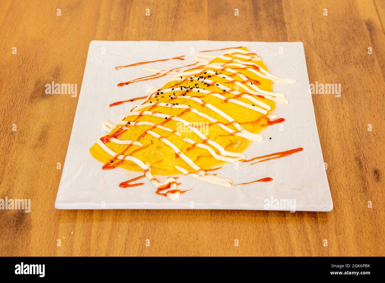 recipe for fried rice wrapped in an egg omelette with mayonnaise sauce ...