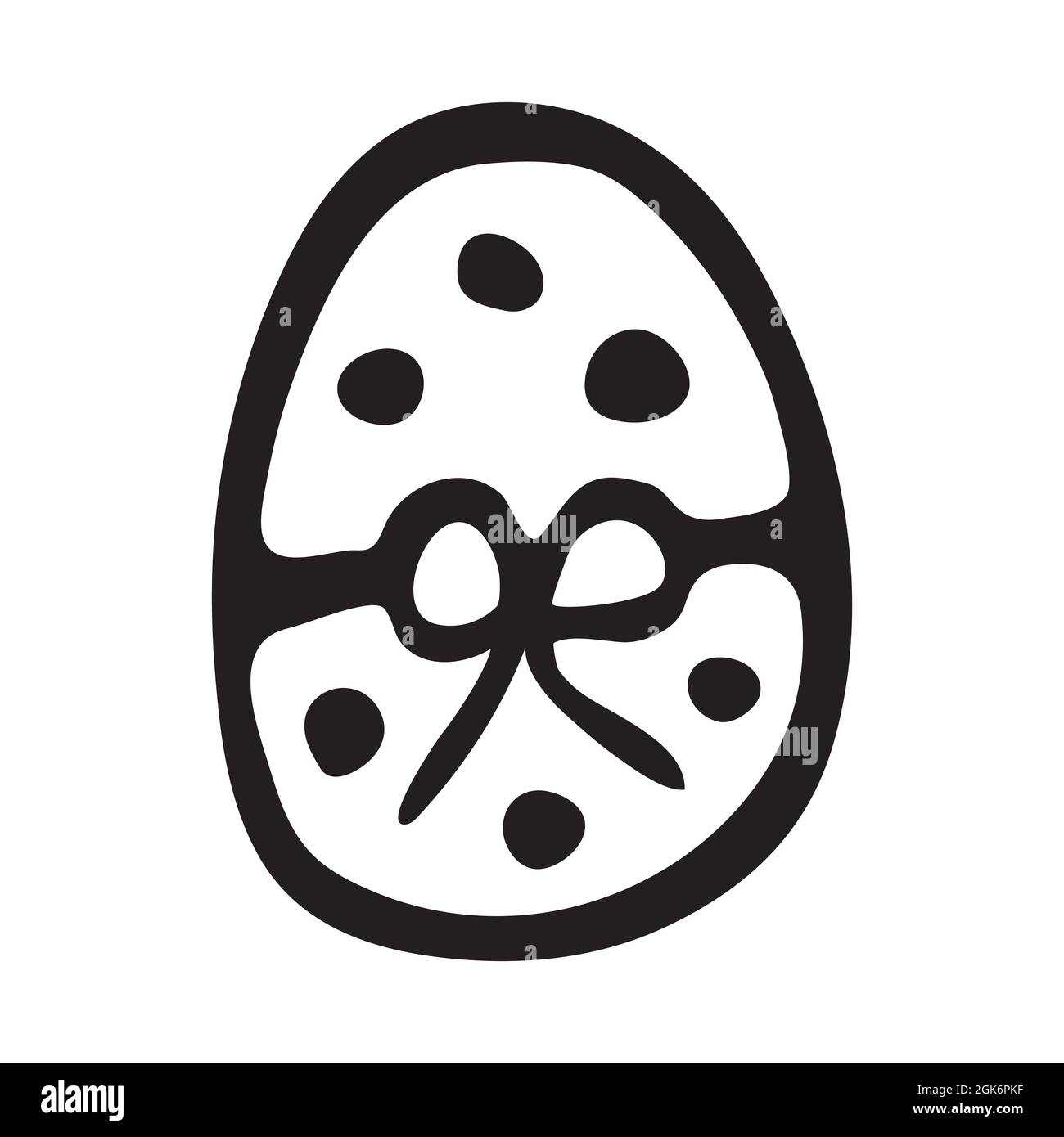 Hand drawn doodle style easter egg in vector. Isolated illustration on ...