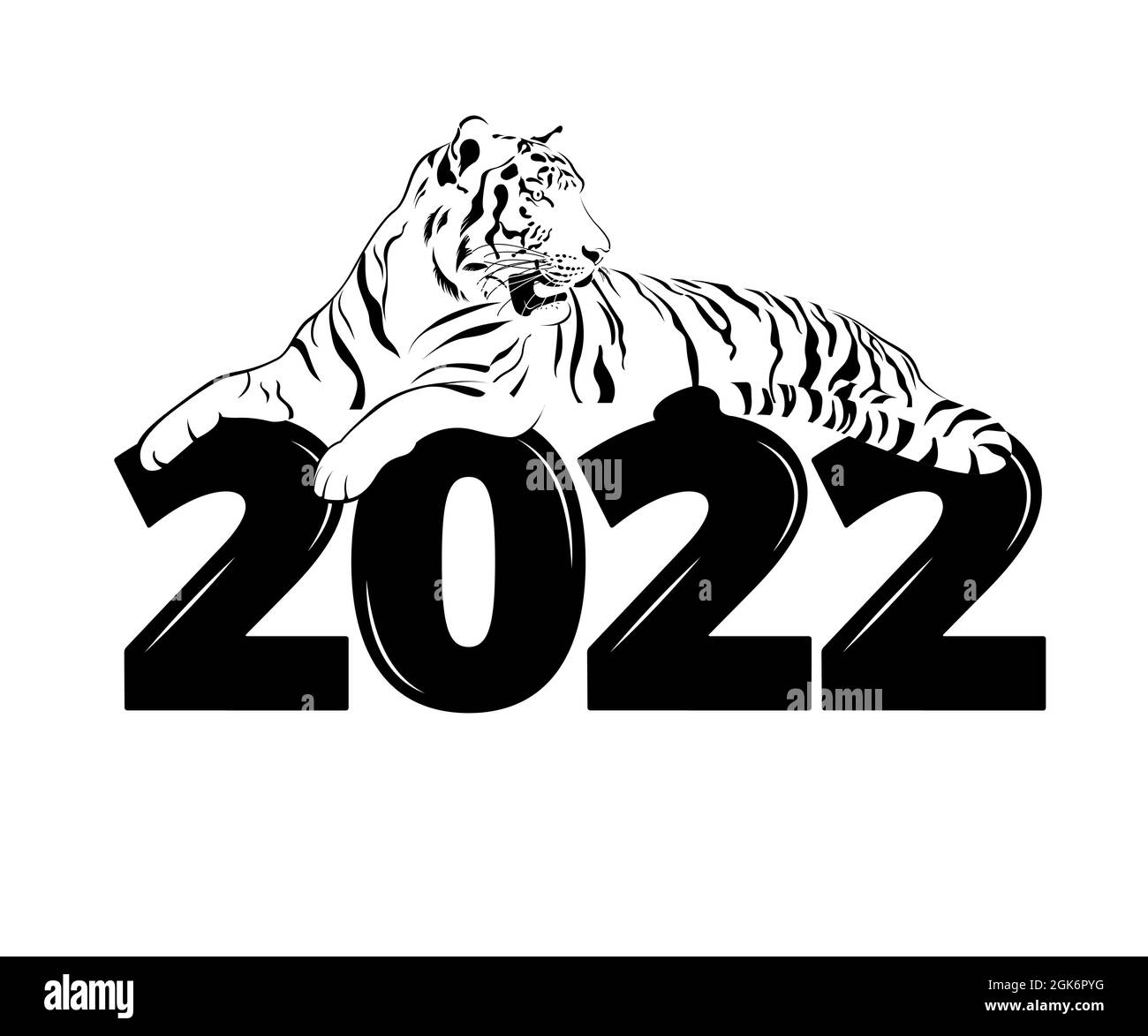 Tiger drawing chinese zodiac Cut Out Stock Images & Pictures - Alamy