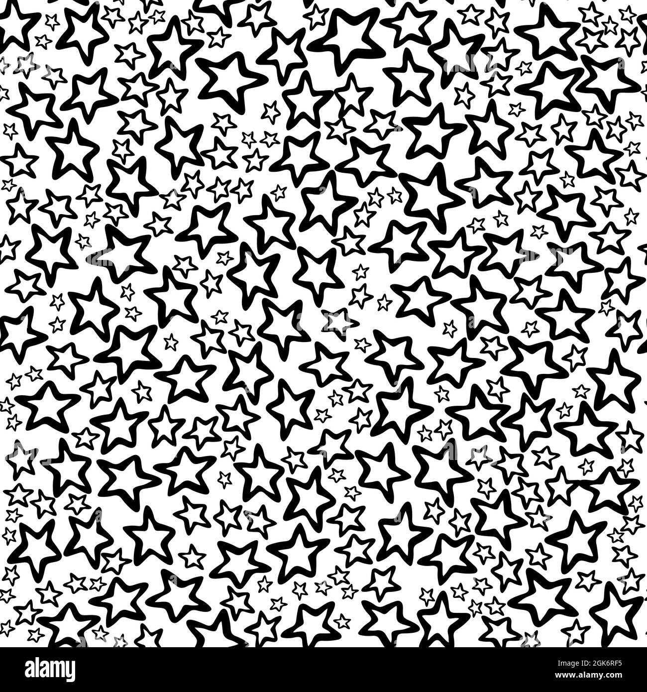Seamless pattern with hand drawn stars. Doodle style vector ...