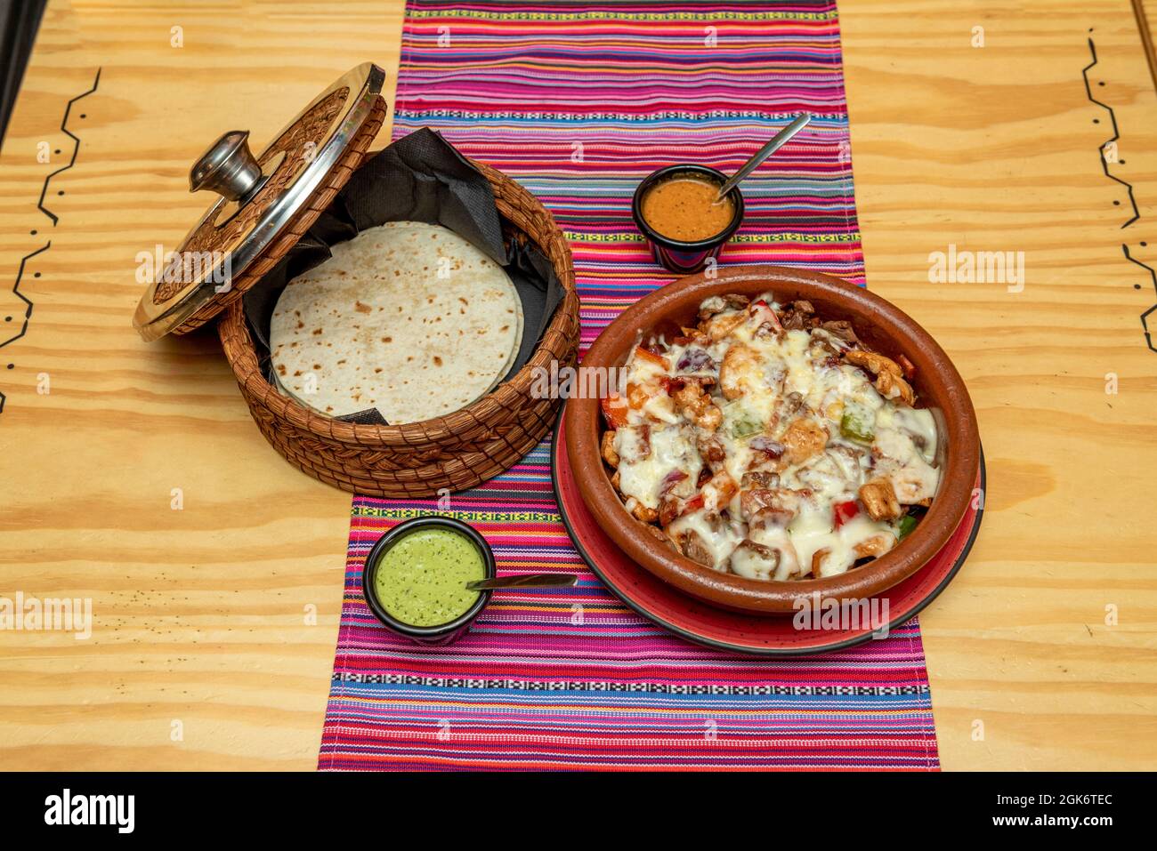 Mexican beef alambre recipe with lots of melted cheese, guacamole and ...