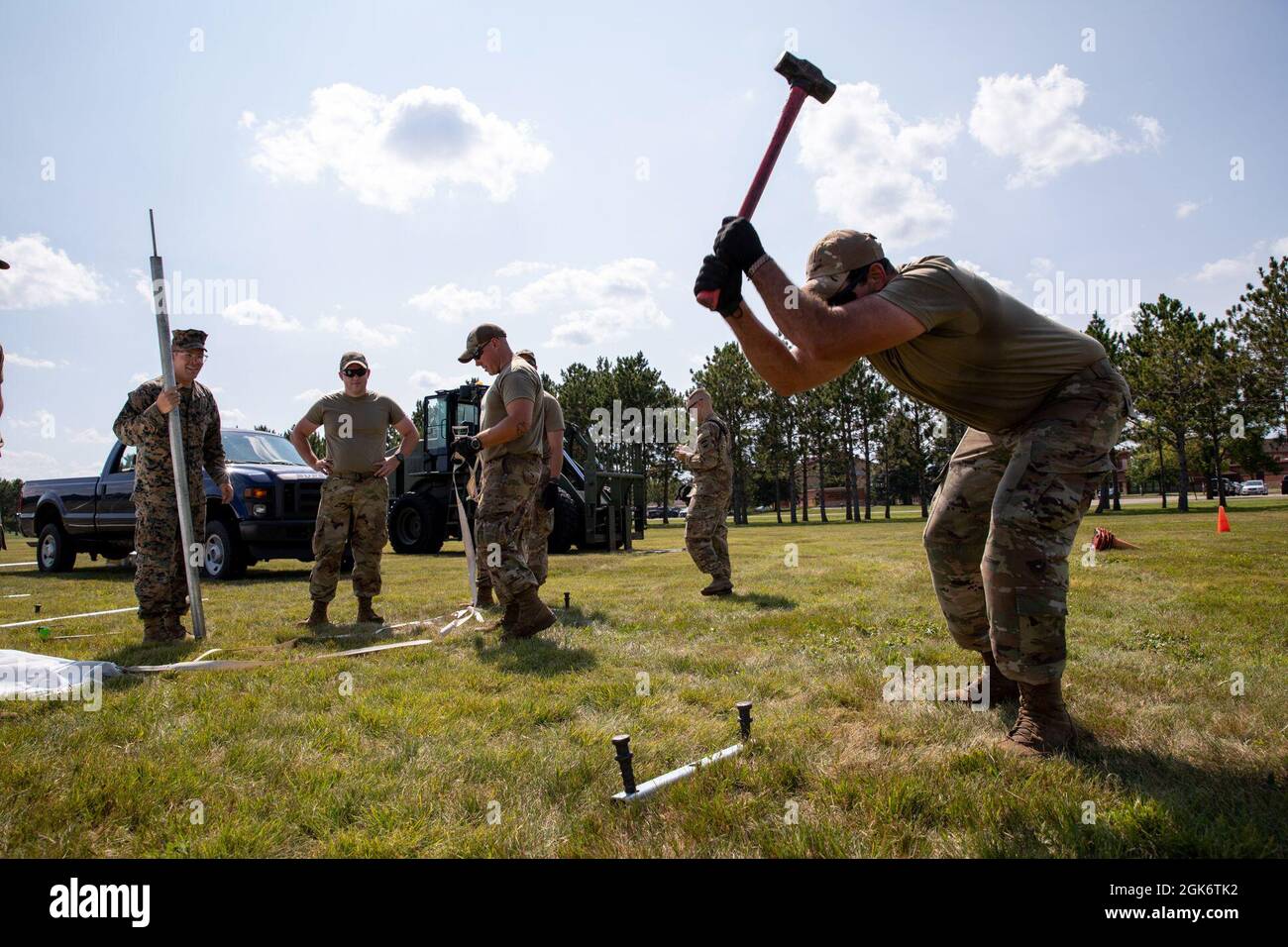 U.S. Marines from Marine Wing Support Squadron 471 and U.S. Air ...